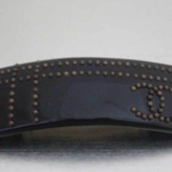 CHANEL | Accessories | Chanel Barrette Coco Mark Black Plastic X Gold ...